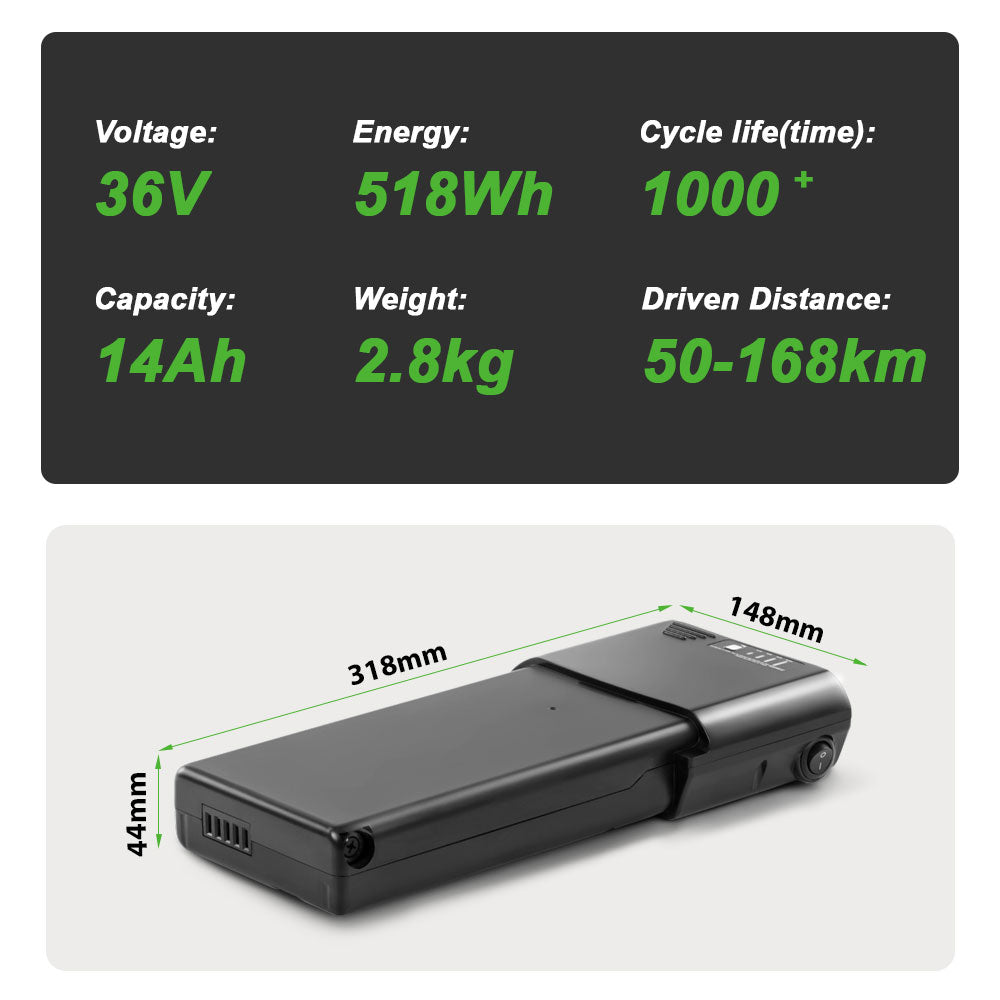 36V10.4Ah E-Bike Li-ion Battery Pack without Original Battery Shell ...