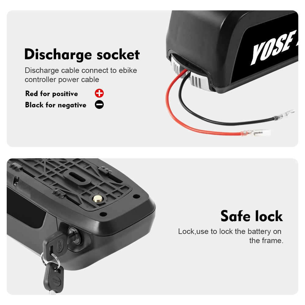 36V13Ah HL-I Down Tube Lithium-ion E-bike Battery – YOSE POWER UK
